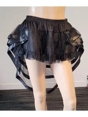 The Unbranded Brand | Skirts | Black High Low Ruffle Skirt Sheer ...
